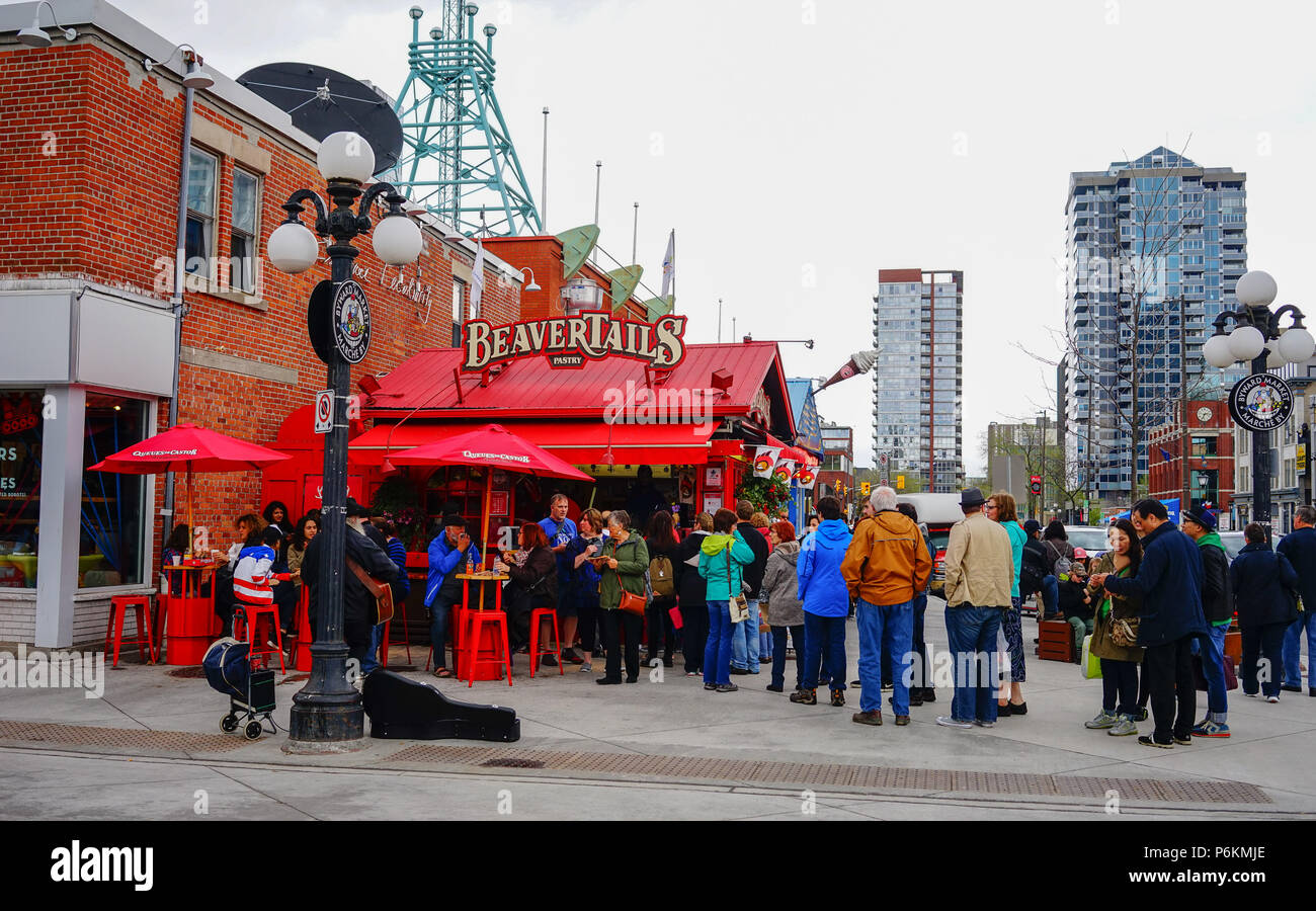 Ottawa, Canada - May 15, 2017. People waiting at coffee shop in Ottawa ...