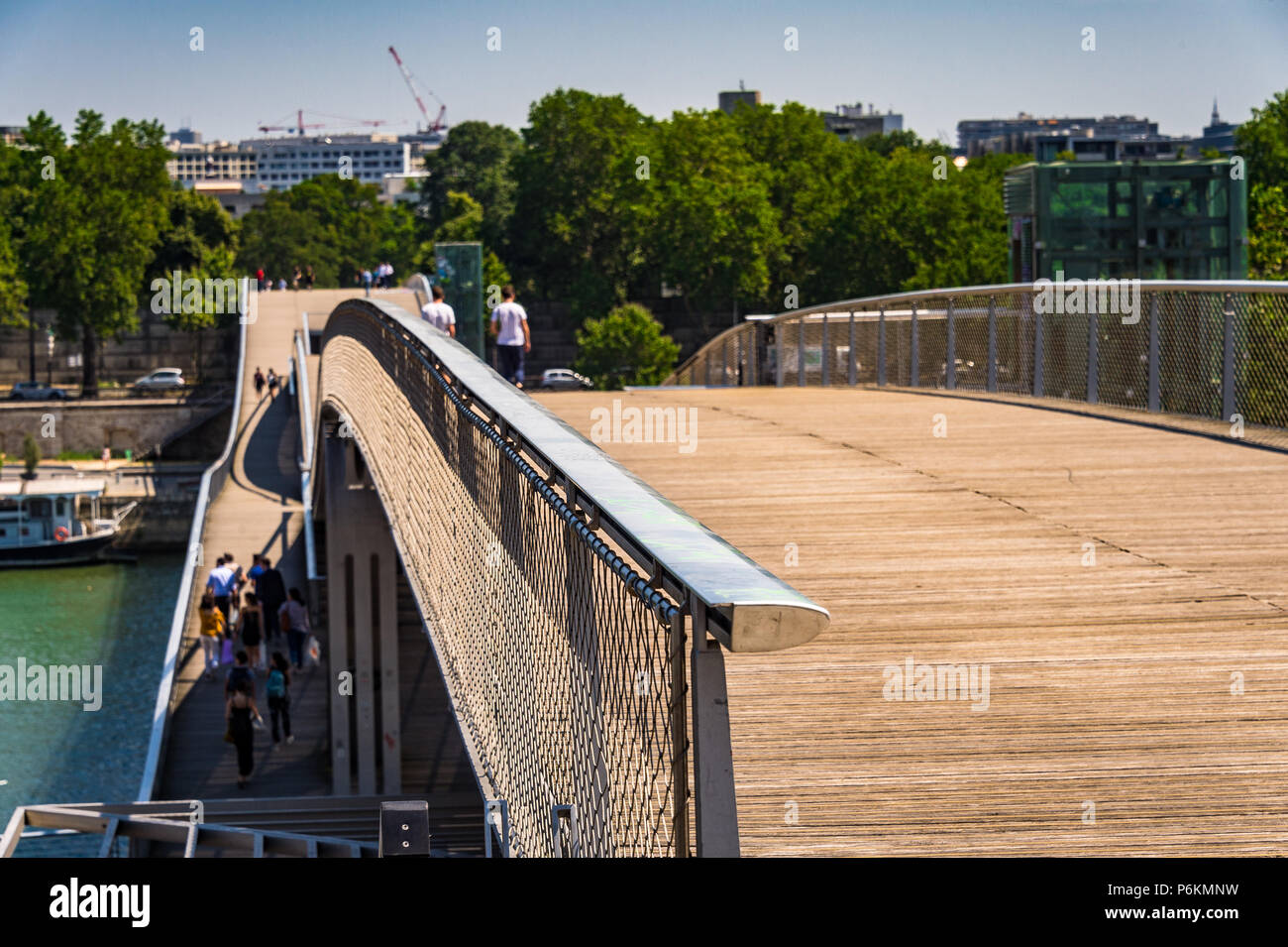 The Simone de Beauvoir footbridge crosses the River Seine from the ...