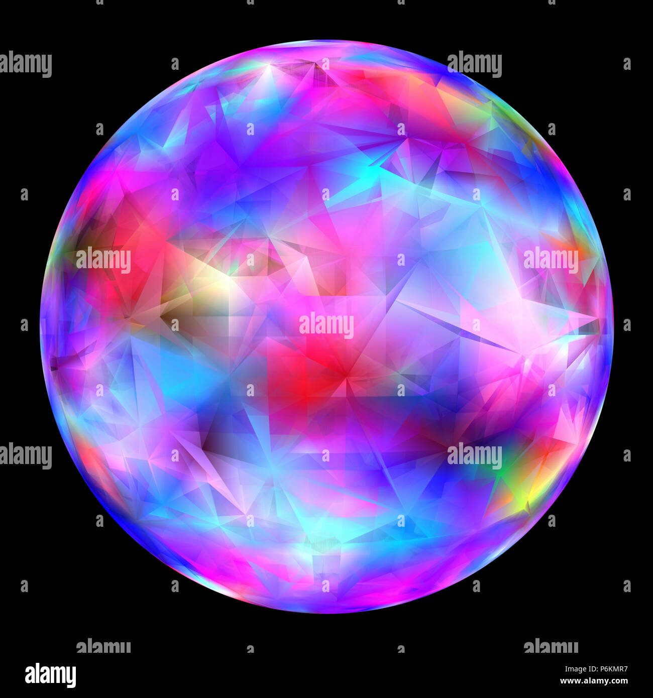 Multicolor Glowing Orb Isolated Over Black Background Stock Photo - Alamy