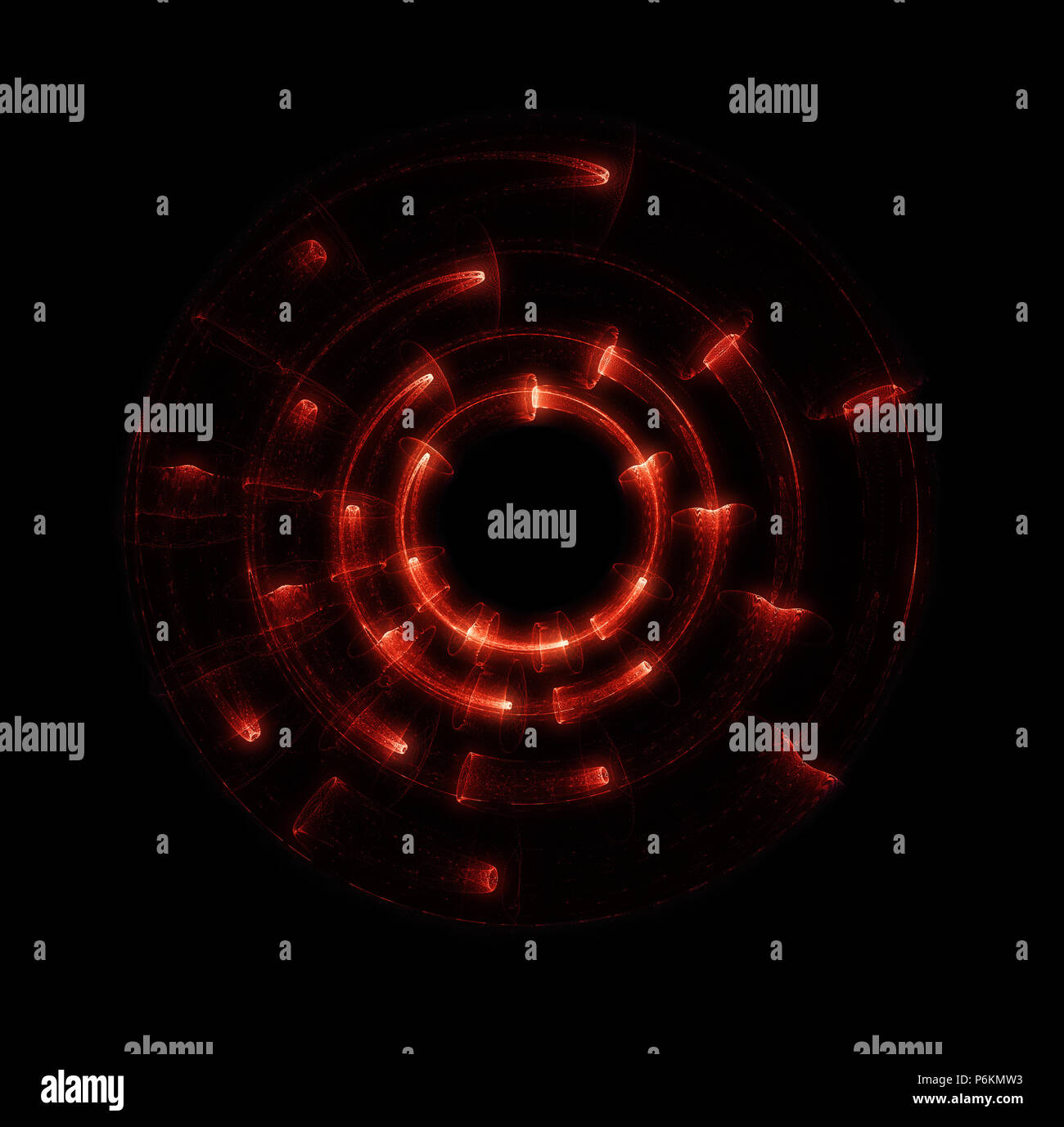 Futuristic Glowing Red HUD Over Black Background. Artificial ...