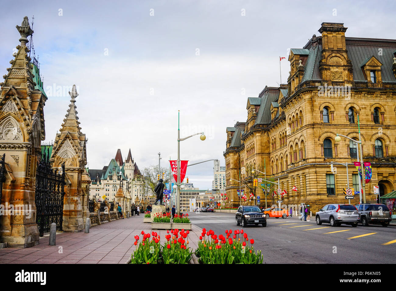 Ottawa, Canada - May 15, 2017. Old buildings at downtown in Ottawa ...