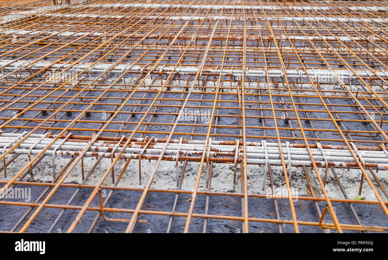 Construction of a new building, installation of metal structures in the ...