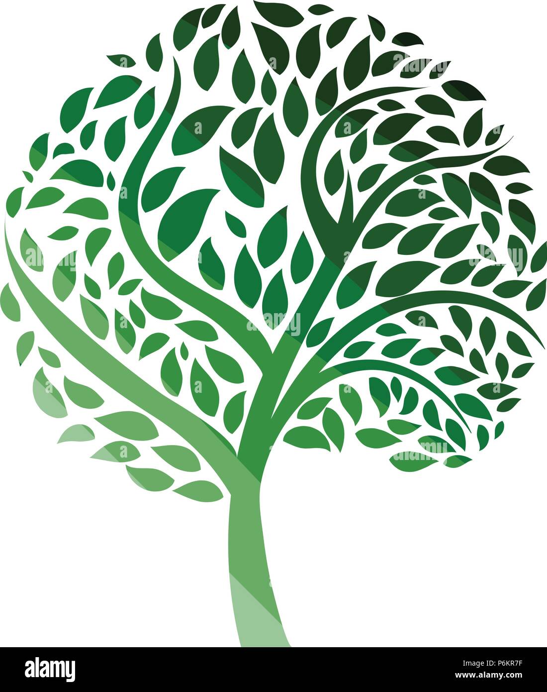 Ecological tree leaves icon. Flat color design. Vector illustration ...