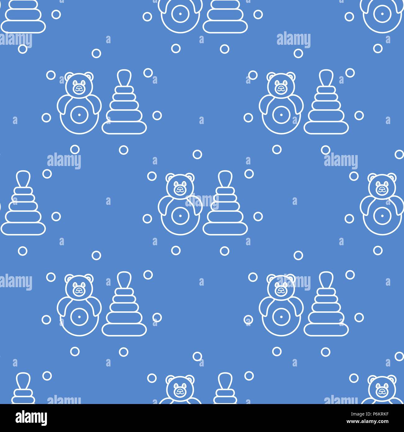 Seamless pattern with children's toys. Roly-poly, pyramid Stock Vector ...