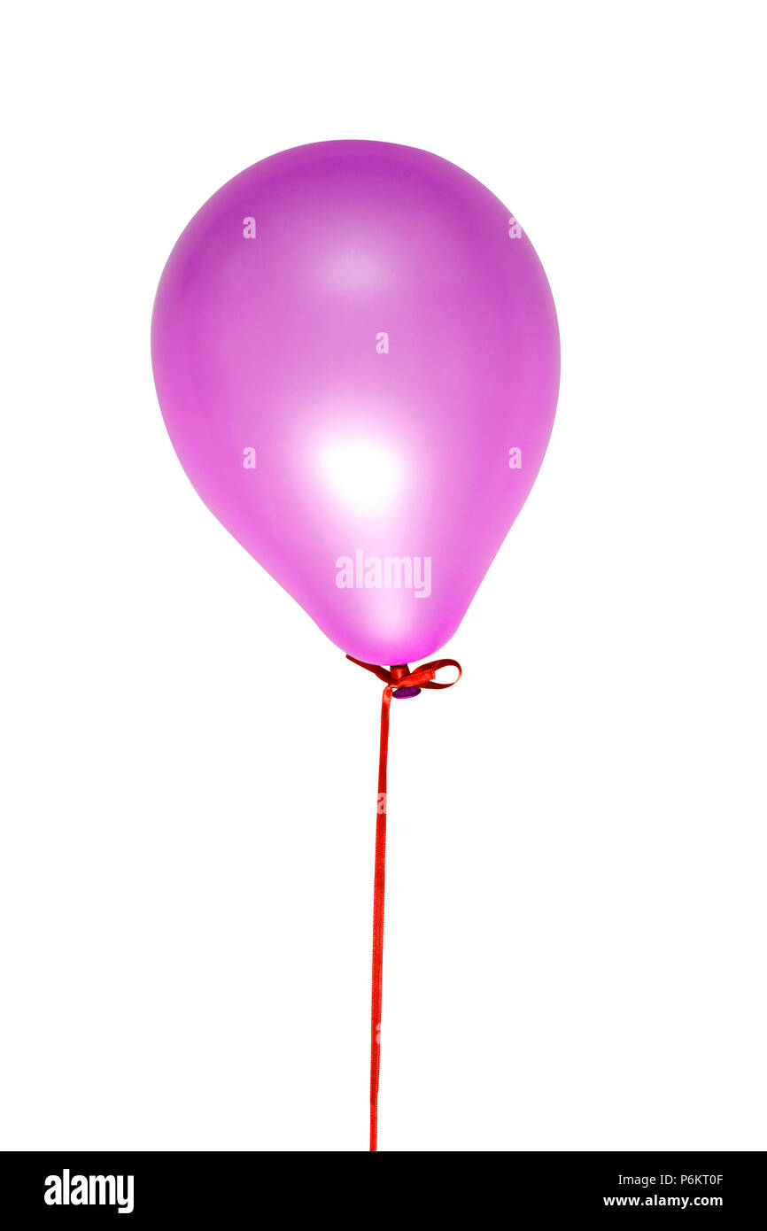 Single pink balloon isolated on the white background Stock Photo - Alamy