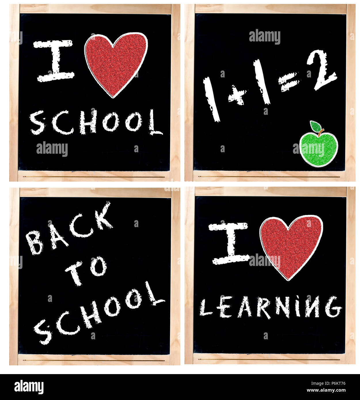 I love School on Chalkboard collection Stock Photo - Alamy
