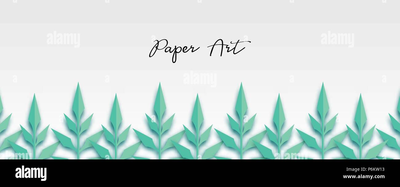 Paper origami fresh grass banner Stock Vector Image & Art - Alamy