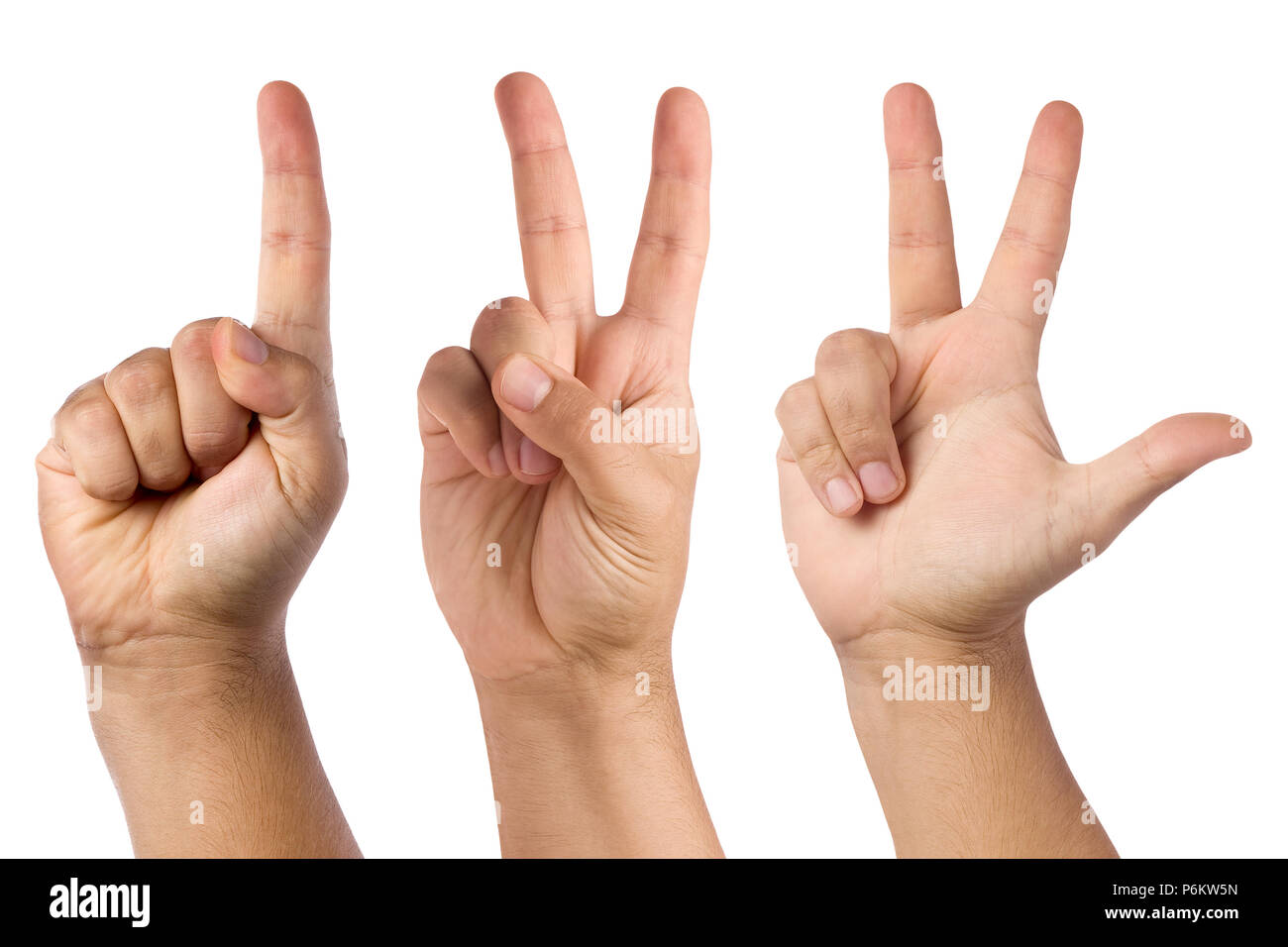 Counting Hand One Two Three Isolated Stock Photo - Alamy