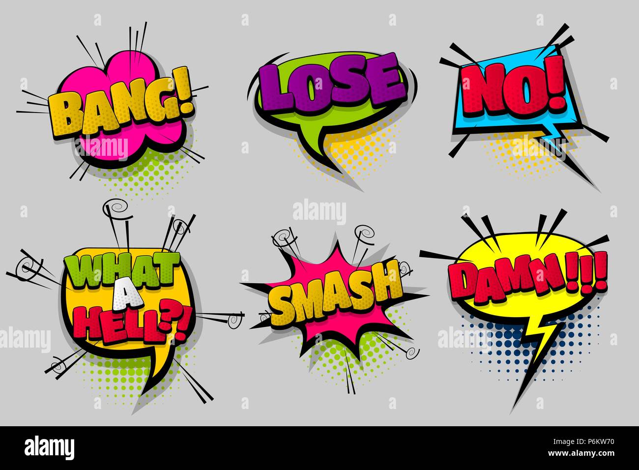 Set comic text speech bubble pop art Stock Vector Image & Art - Alamy