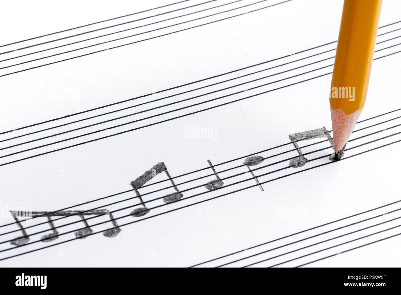 Sheet Music Pencil Handwritten Notes Closeup Stock Photo - Alamy