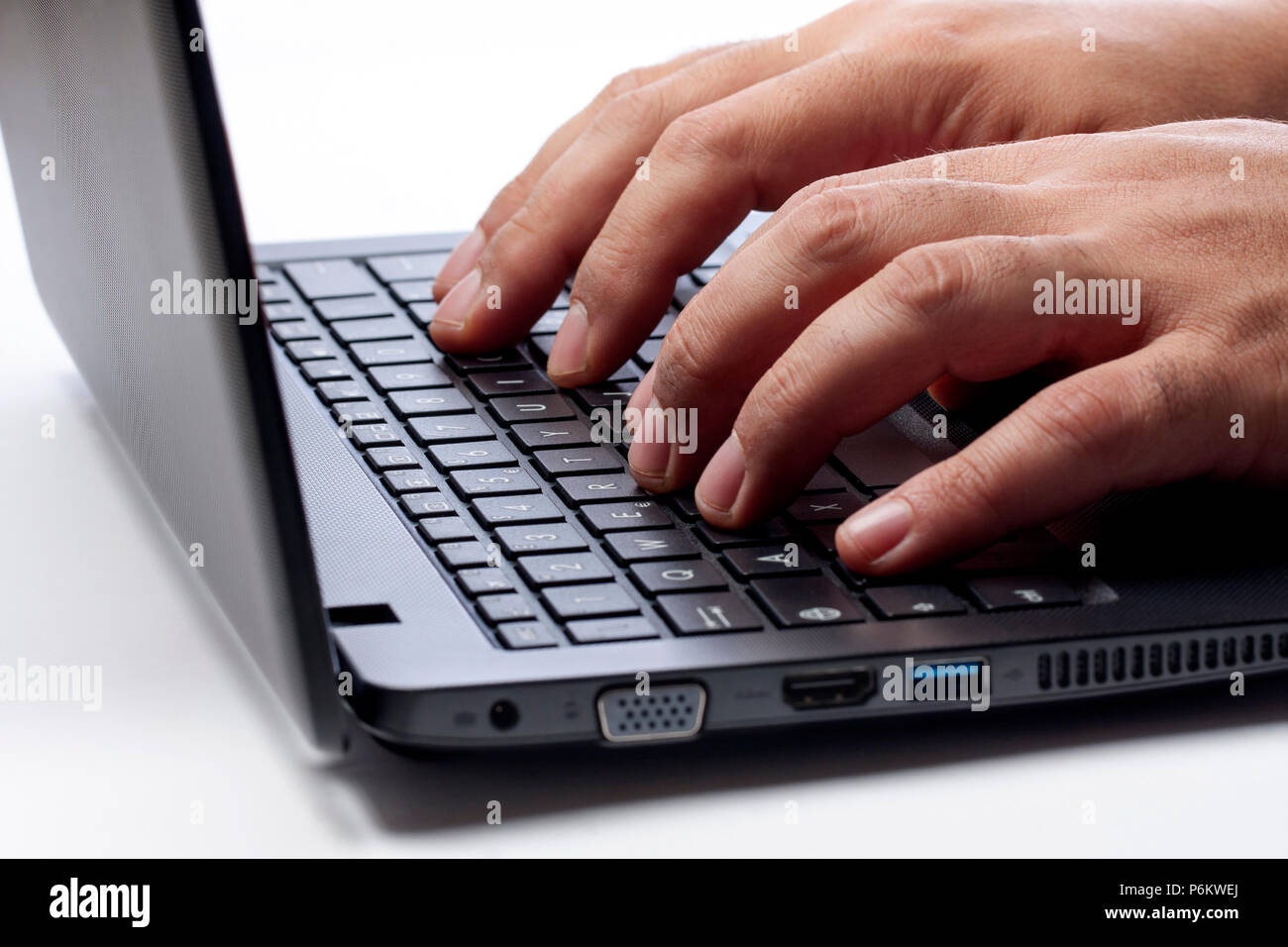Data entry hands typing hi-res stock photography and images - Alamy
