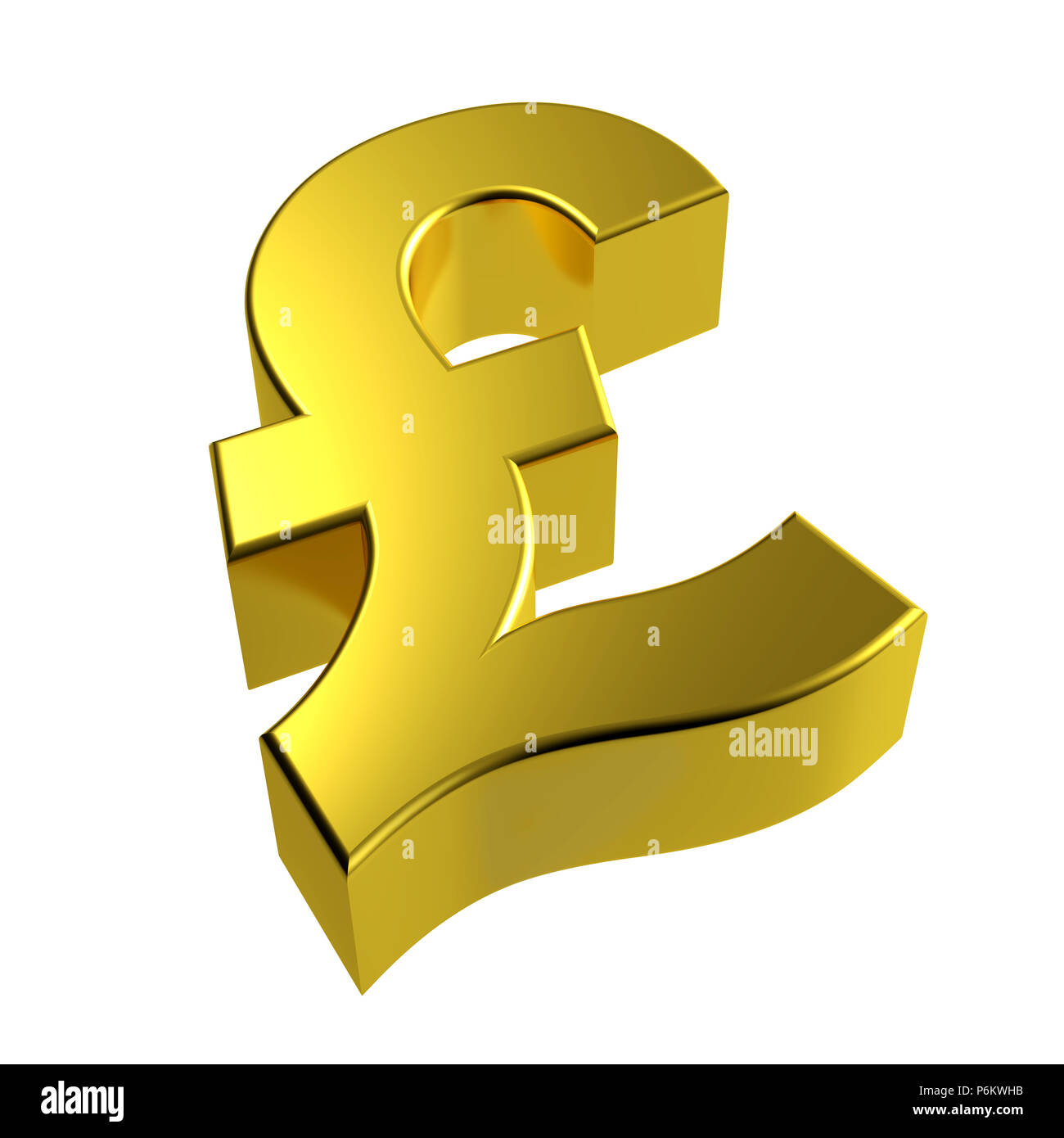 3d illustration featuring gold Pound symbol isolated Stock Photo - Alamy