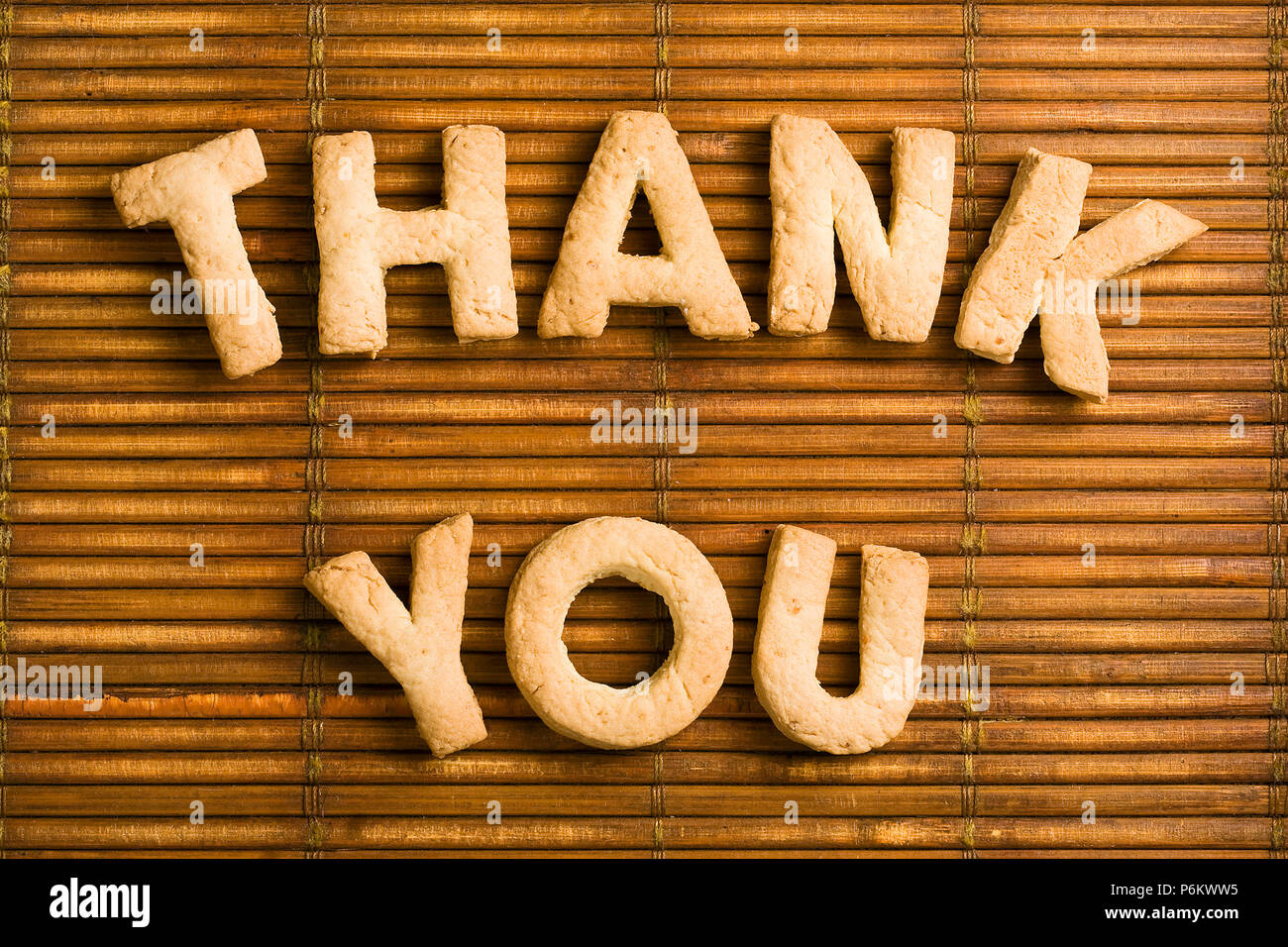 Sweet acknowledged with Thank You word composed of homemade biscuits ...