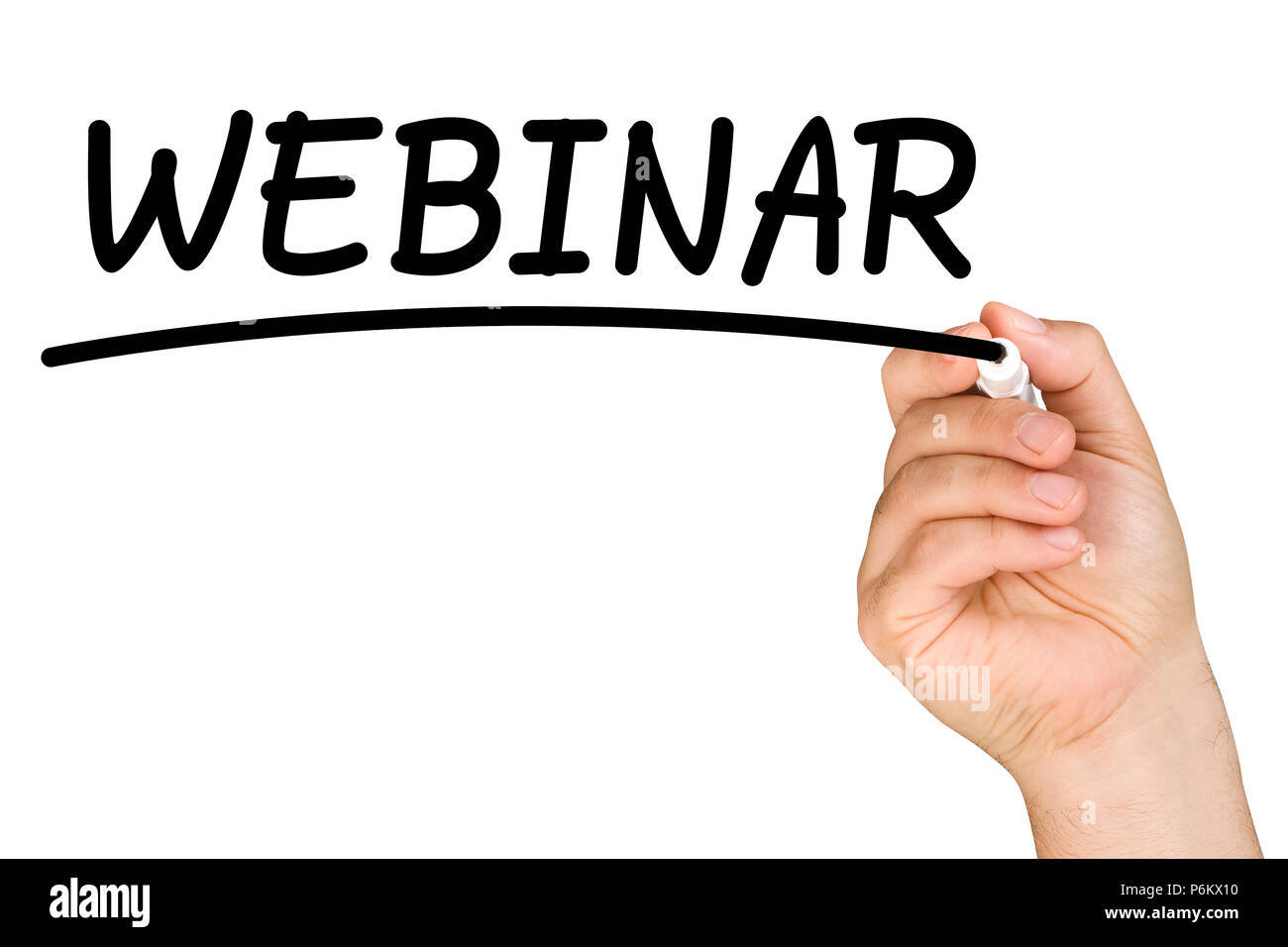 Hand Writing Webinar on Clear Glass Whiteboard Stock Photo - Alamy