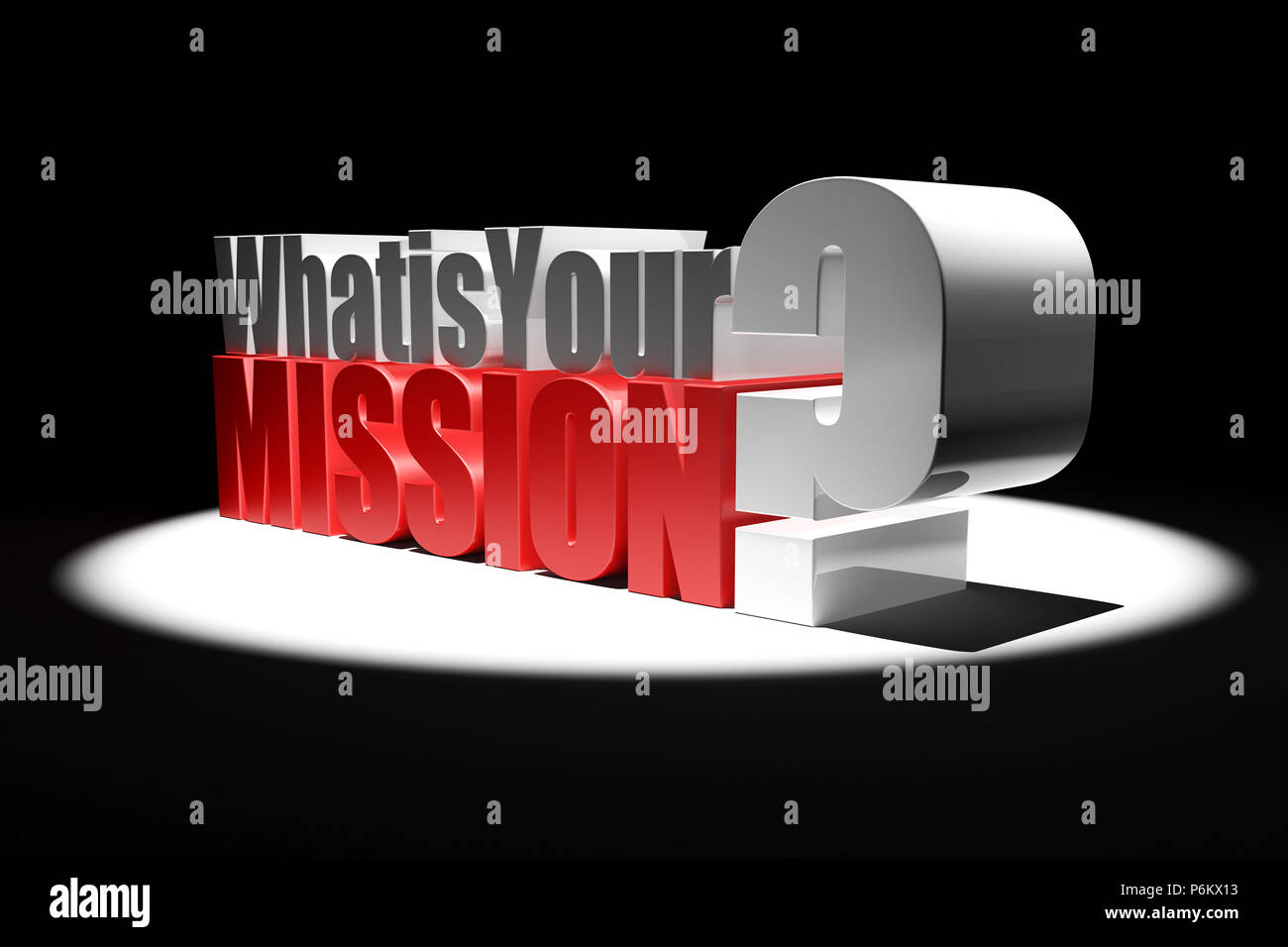 3d Illustration featuring mettalic What is Your Mission question ...