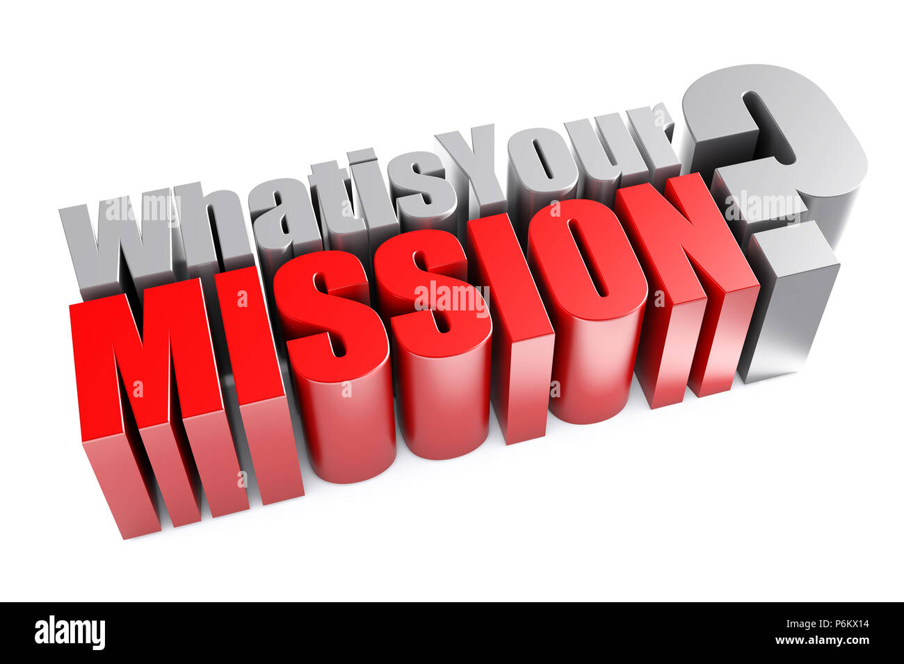 3d Illustration featuring mettalic What is Your Mission question on ...