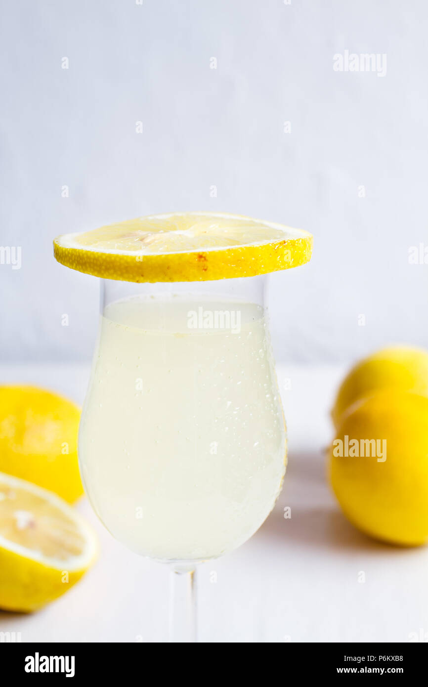 Homemade Lemon Juice, white background Stock Photo - Alamy
