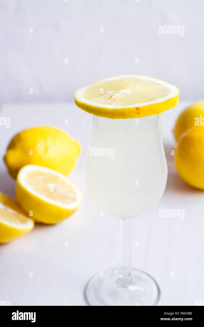 Homemade Lemon Juice, white background Stock Photo - Alamy