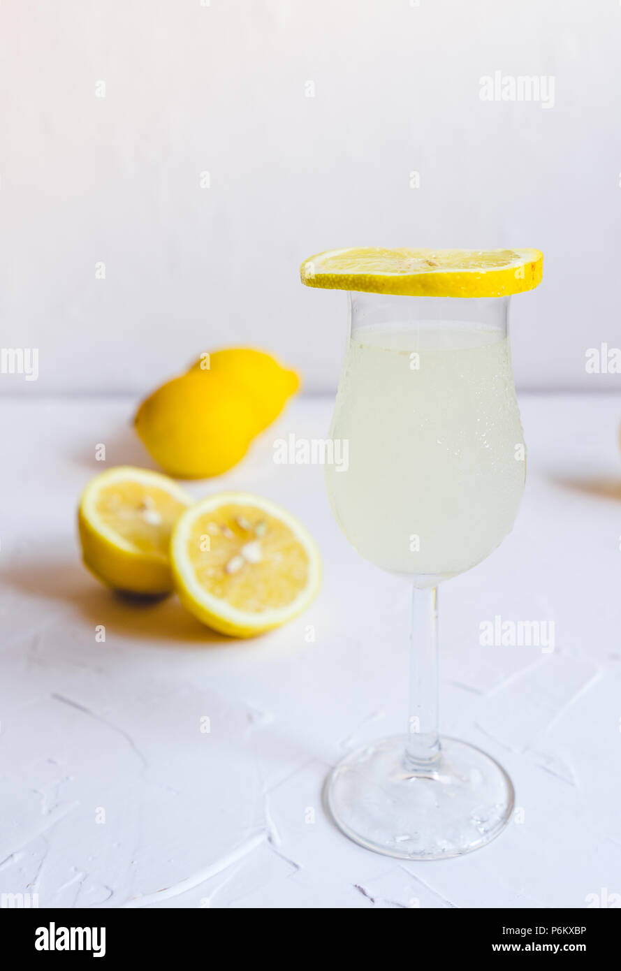 Homemade Lemon Juice, white background Stock Photo - Alamy