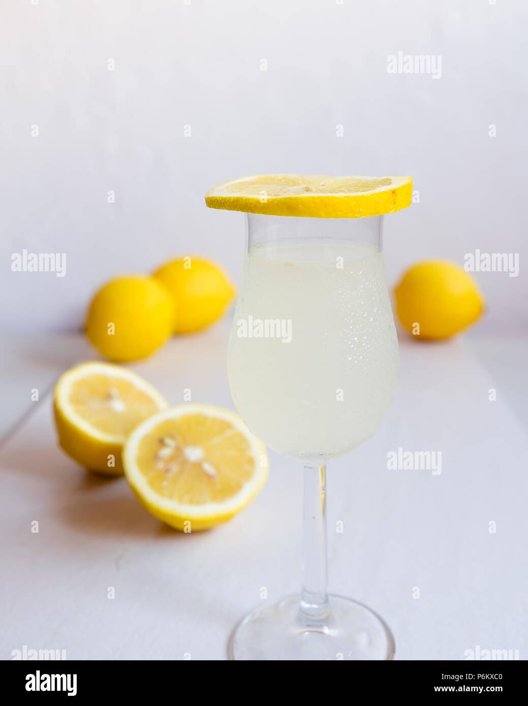 Homemade Lemon Juice, white background Stock Photo - Alamy