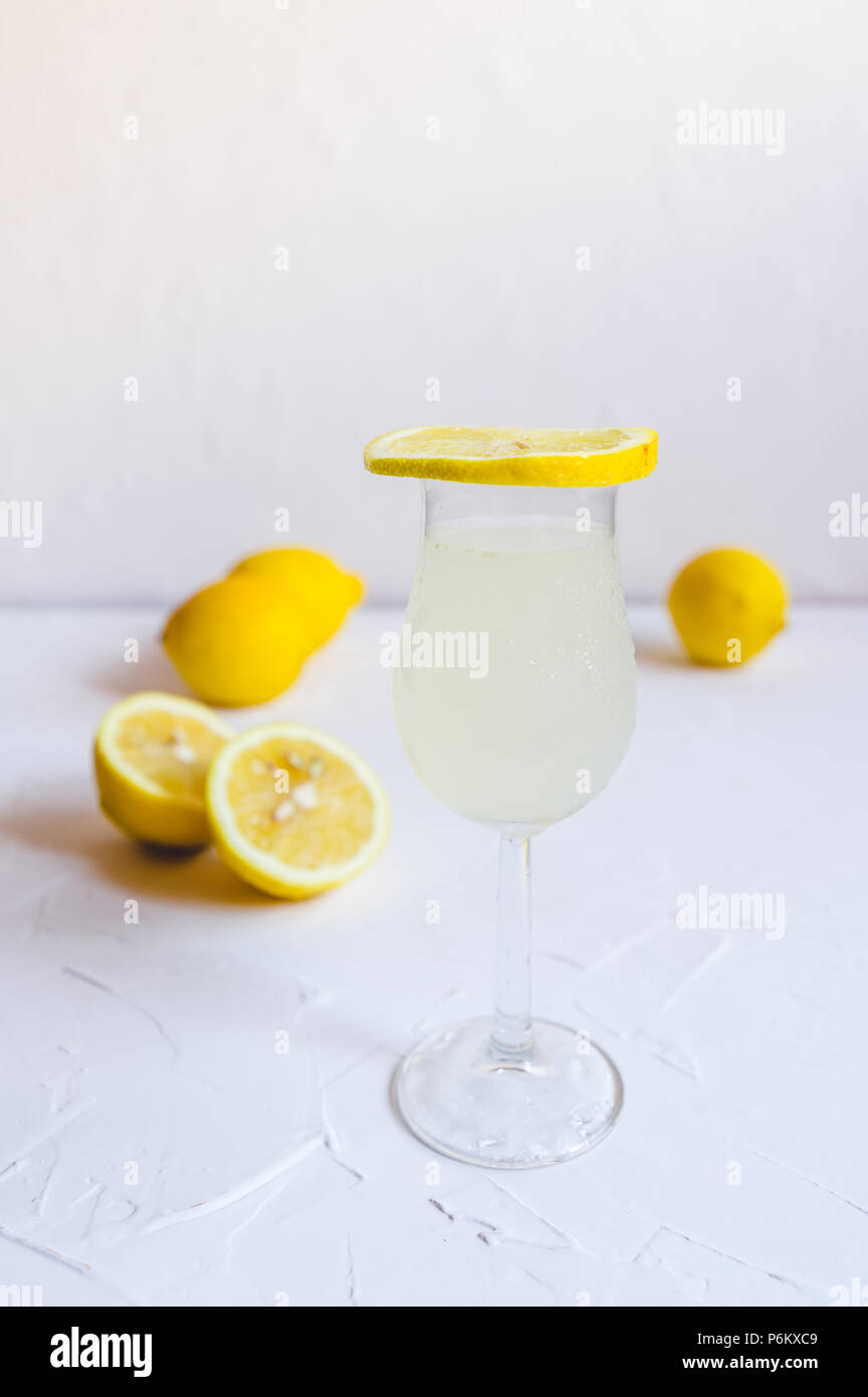 Homemade Lemon Juice, white background Stock Photo - Alamy