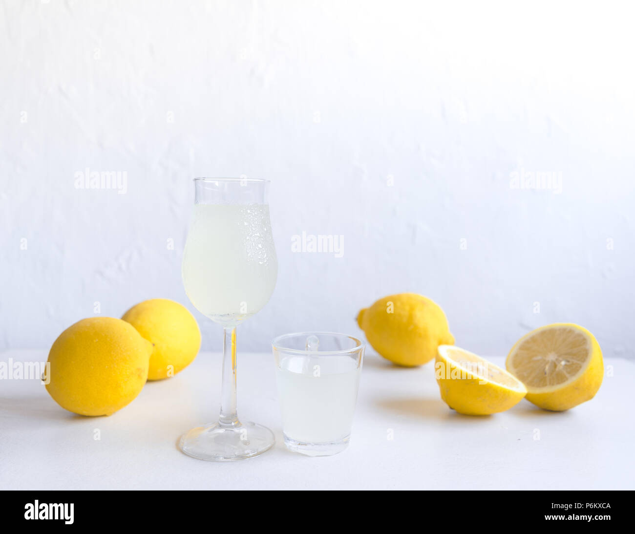 Homemade Lemon Juice, white background Stock Photo - Alamy