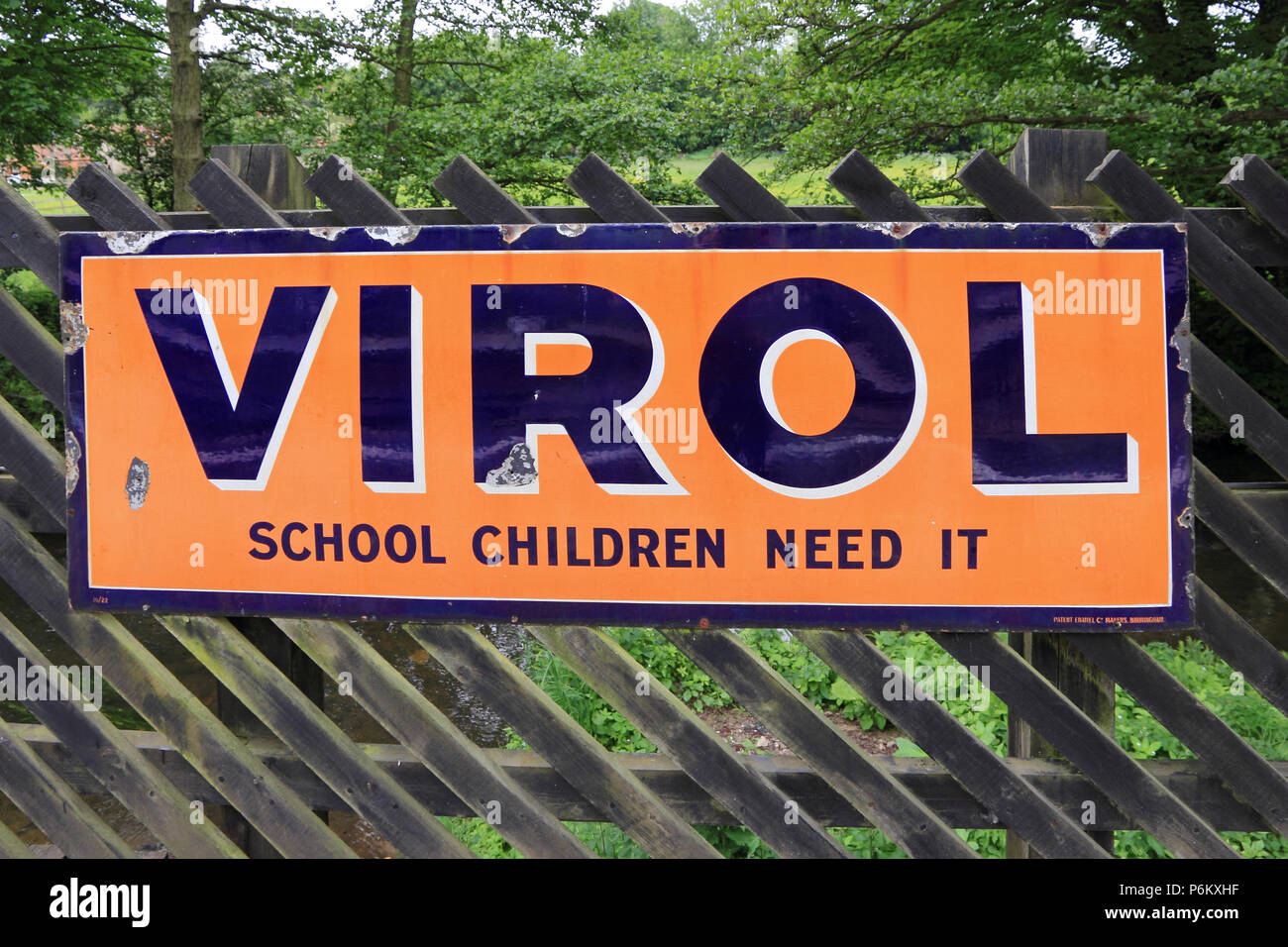 Old Virol enamel sign Stock Photo - Alamy