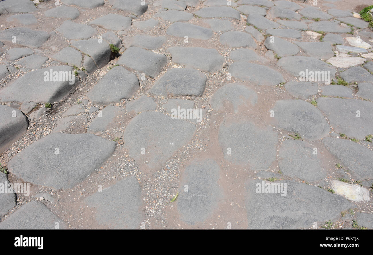 Rome, view and details of the archaeological area of the Roman Forums ...