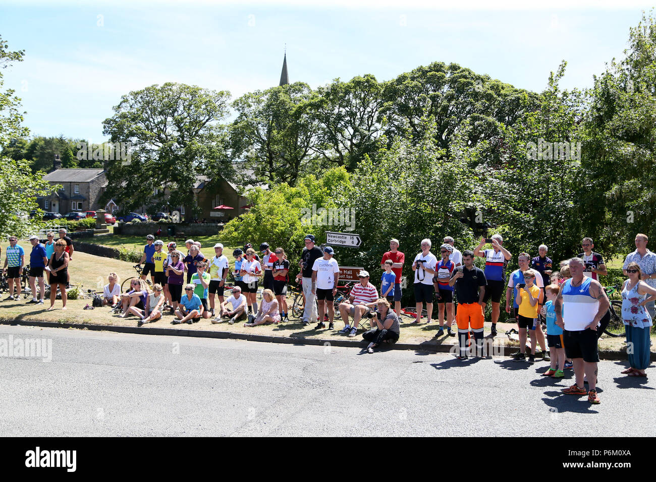 Spectators line the village streets during mens HSBC UK National Road ...