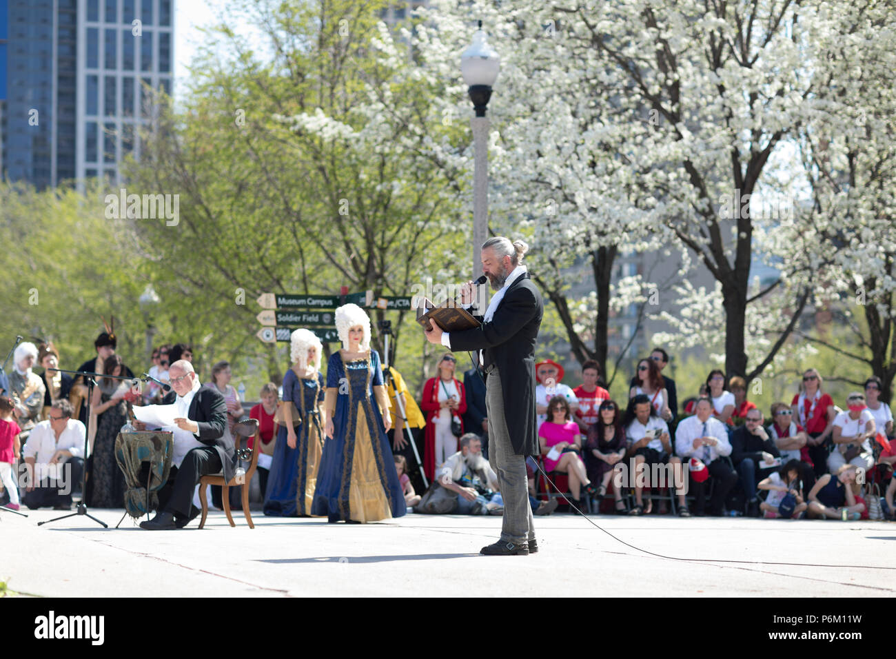 Chicago, Illinois, USA - May 05, 2018 Members of Polonia, polish folk ...