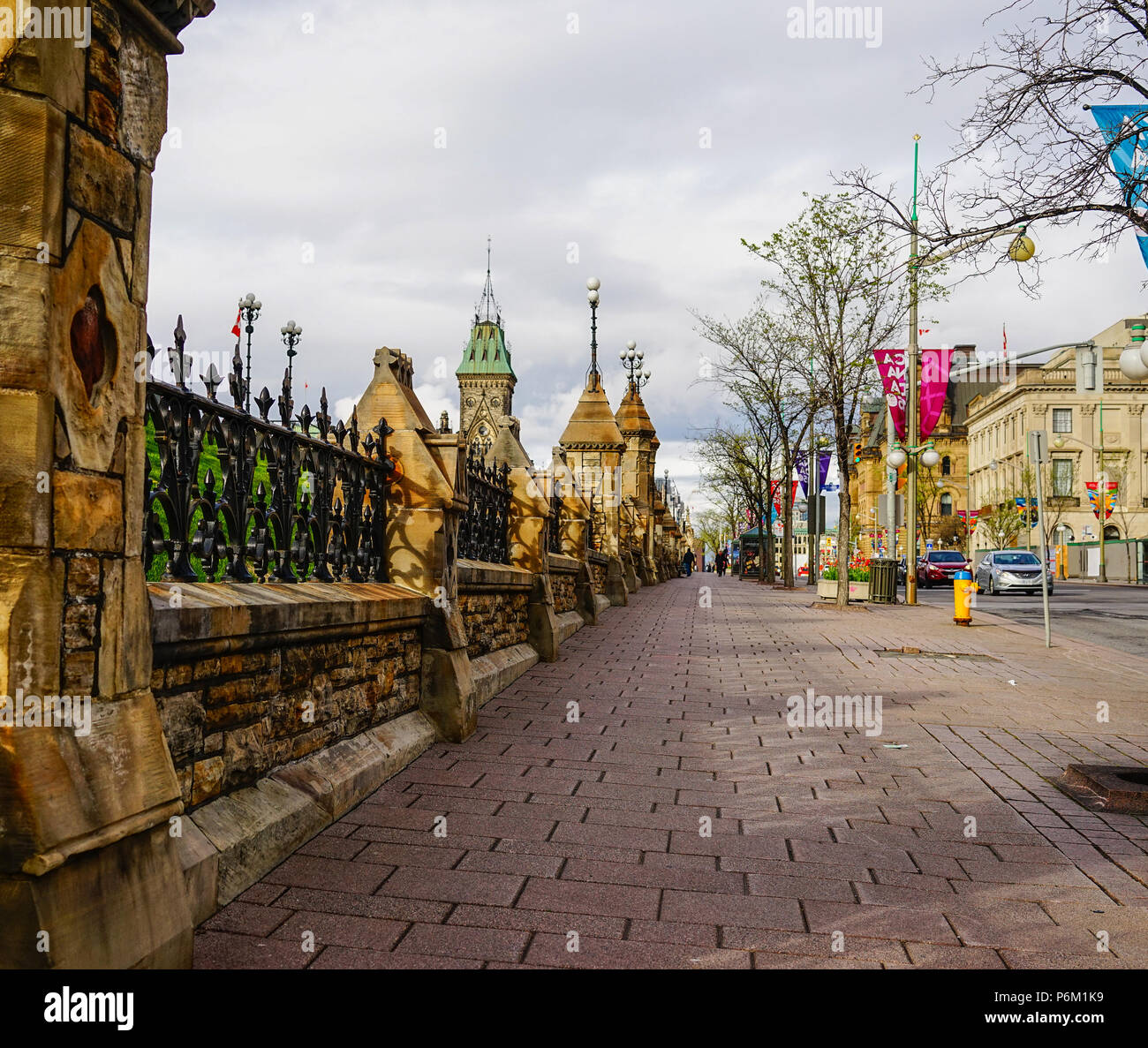 Ottawa, Canada - May 15, 2017. Walking street of old town in Ottawa ...
