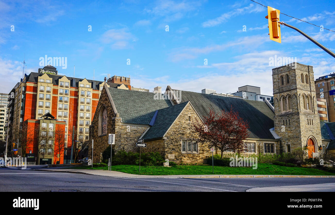 Ottawa, Canada - May 15, 2017. Old buildings at downtown in Ottawa ...