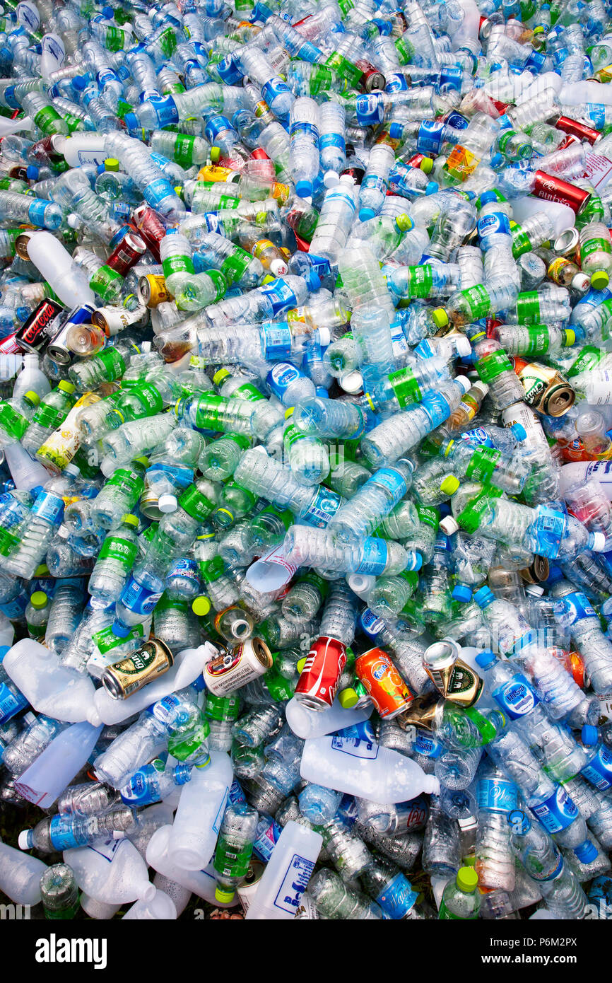 waste plastic in thailand. the locals are paid good cash to collect ...