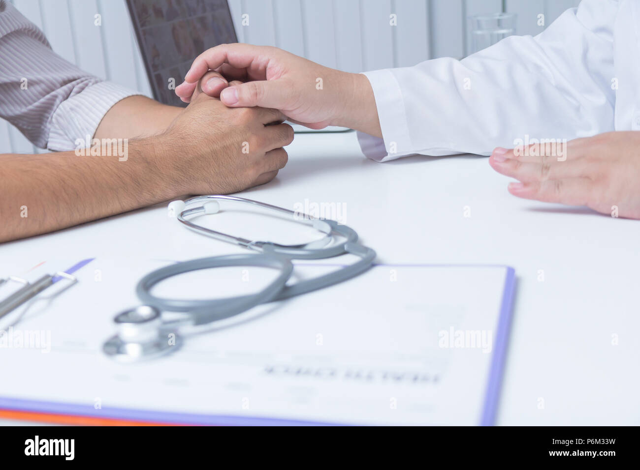 Doctor and patient are discussing something.- Health care concept Stock ...