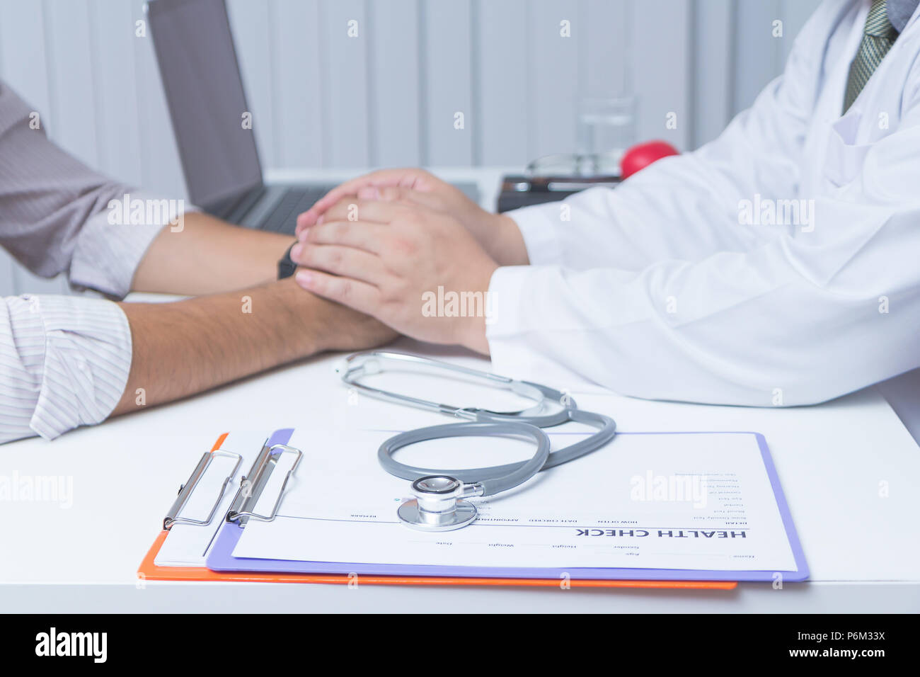 Doctor and patient are discussing something.- Health care concept Stock ...