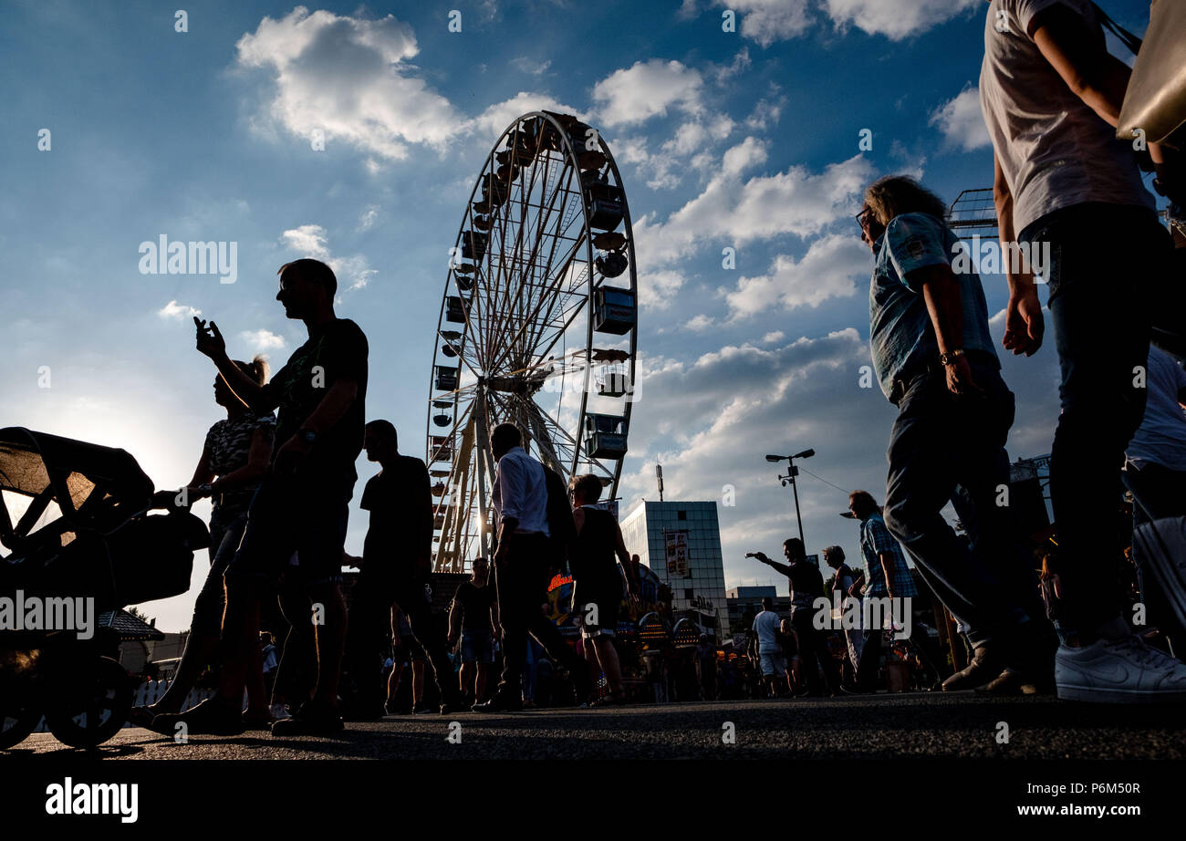 Hanover, Germany. 30th June, 2018. People walk around the Marksmen's ...