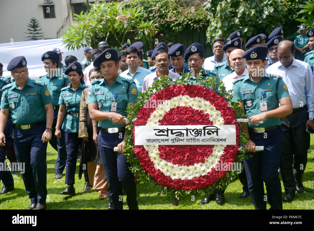 Dhaka. 1st July, 2018. People participate in a memorial event marking the second anniversary of ...