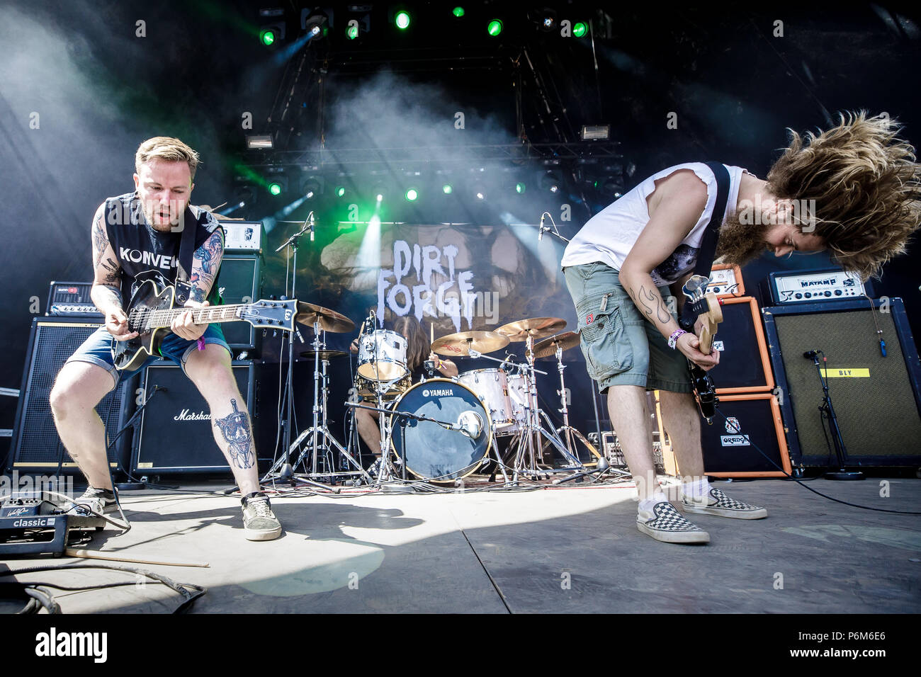 Roskilde, Denmark. 1st Jul, 2018. . The Danish heavy metal band Dirt ...