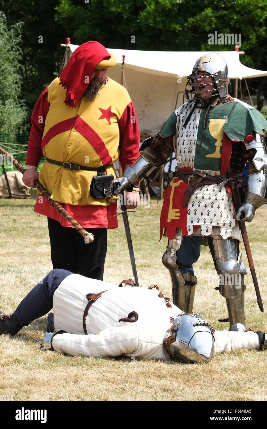 London 1st June 2018: A Medieval Tournament is staged in Lenses Abbey ...