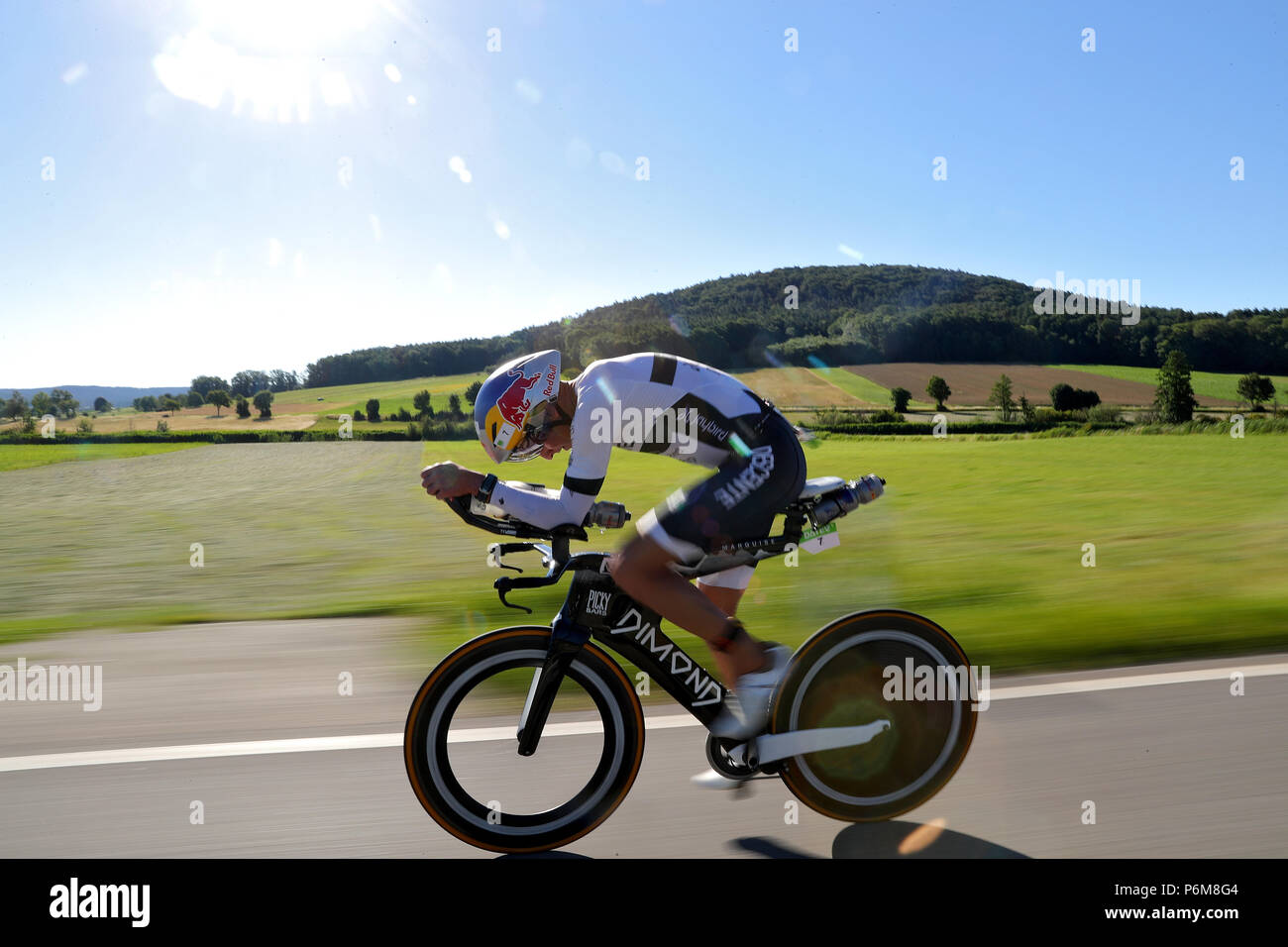 Greding, Germany. 01st July, 2018. Jesse Thomas, triathlete from the ...
