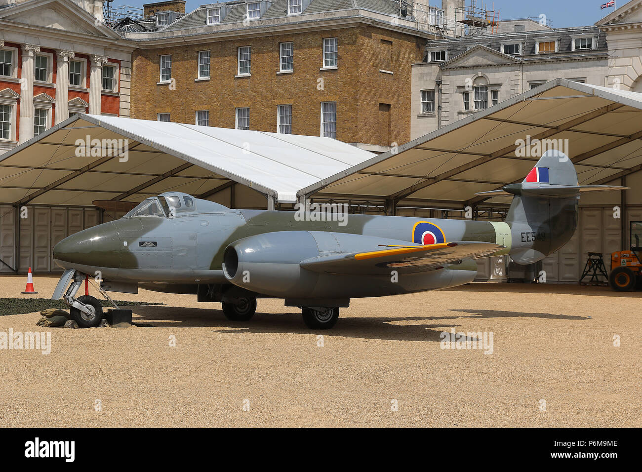 London, UK. 1st Jul, 2018. Gloster Meteor F4, RAF100 Aircraft Tour London, Horse Guards ...