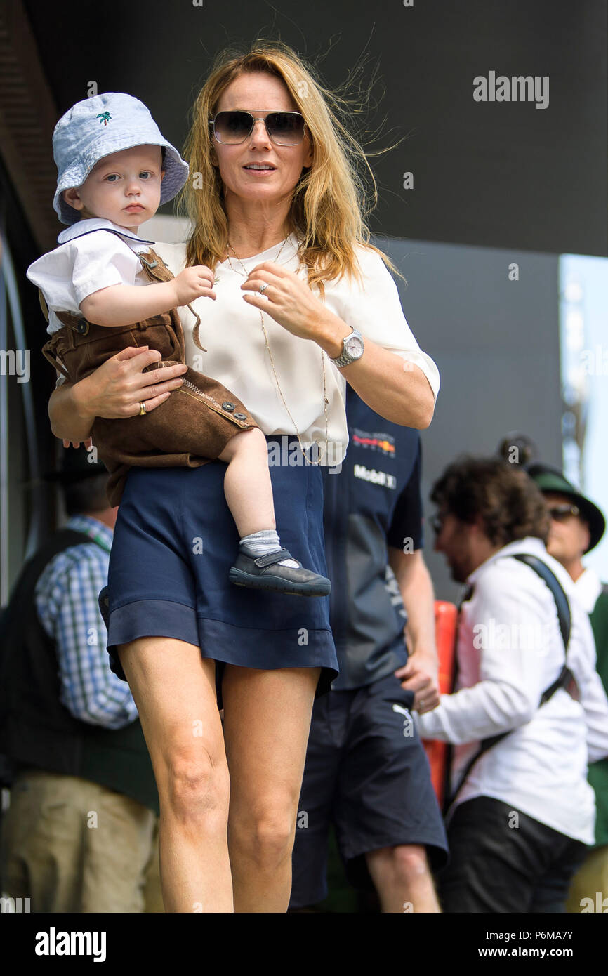 Red Bull Ring, Spielberg, Russia. 1st Jul, 2018. British singer Geri ...