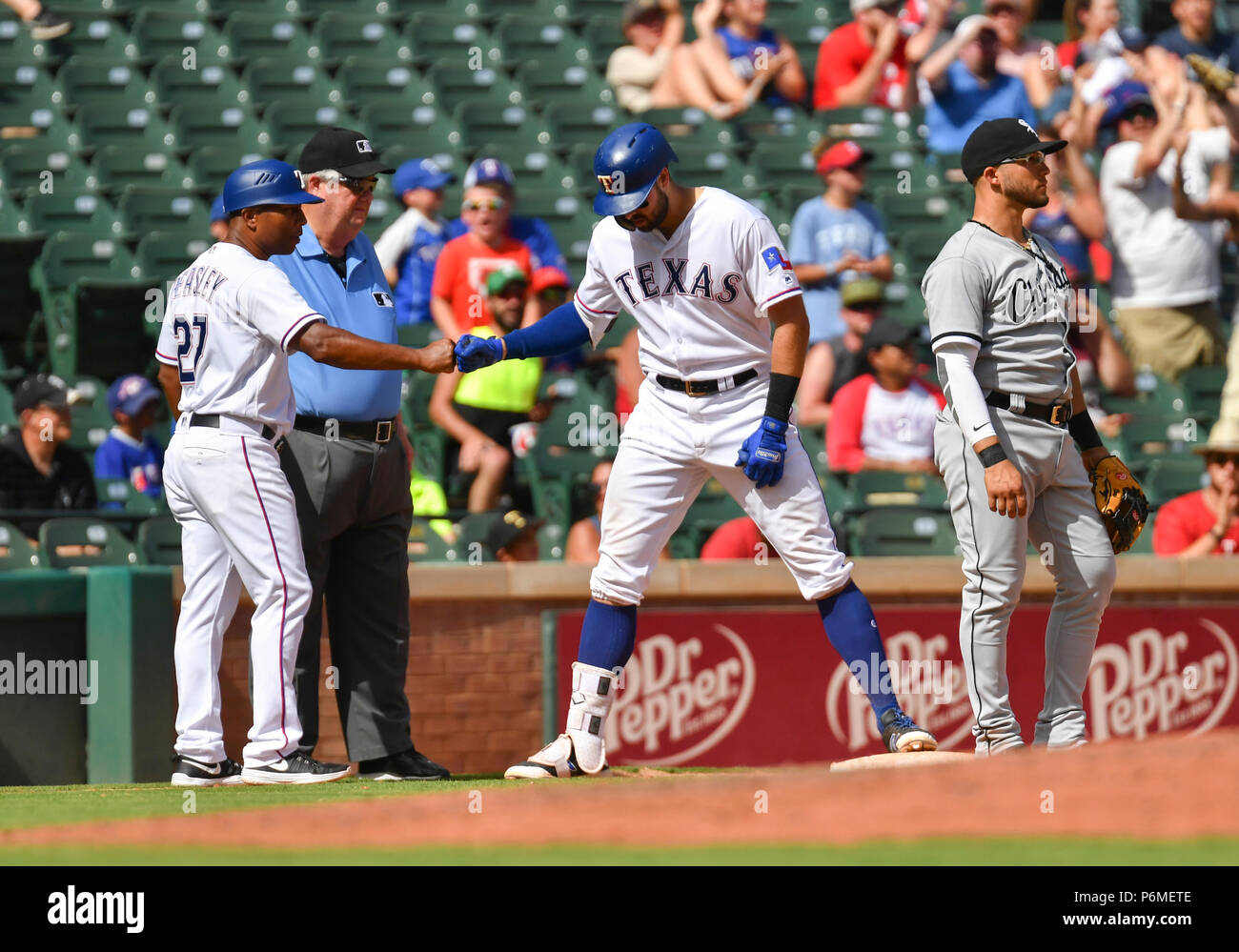 Jul 01, 2018: Texas Rangers third baseman Joey Gallo #13 gets a fist ...