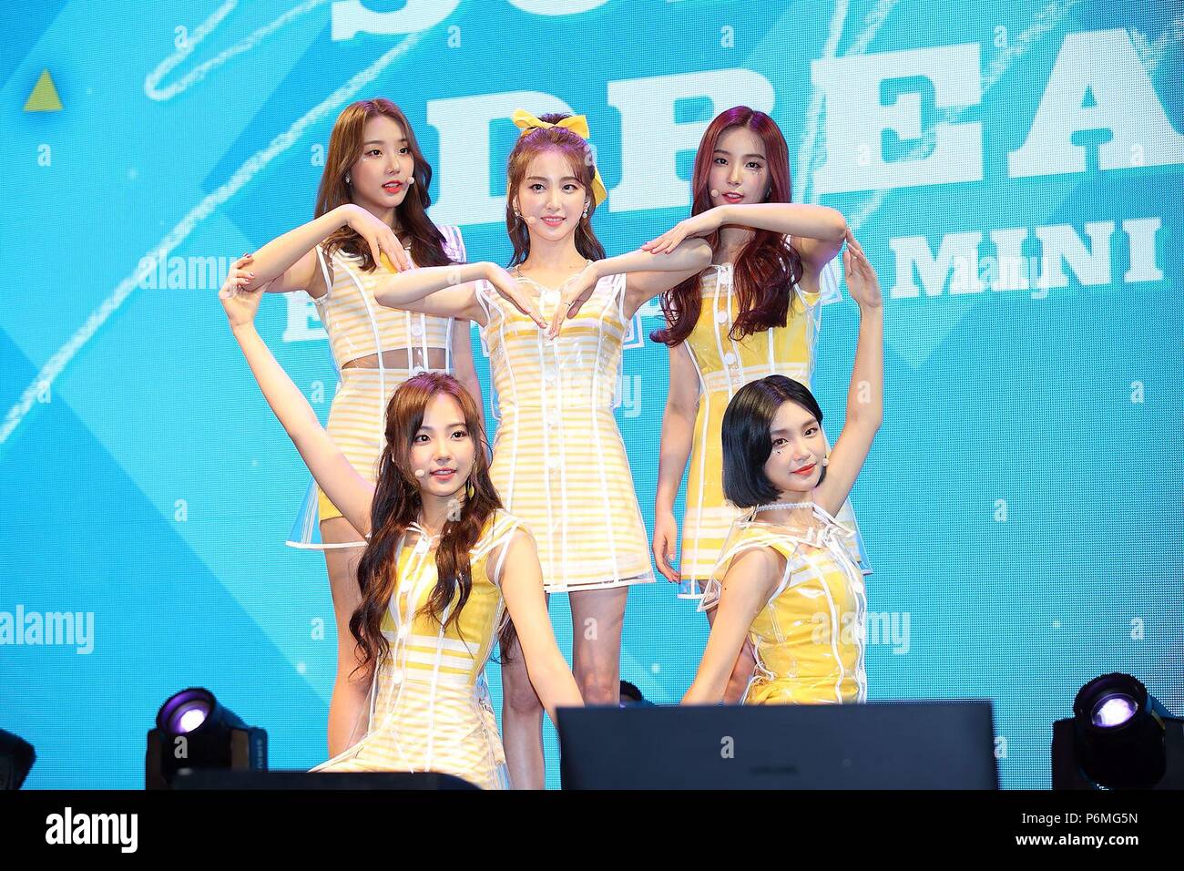 Seoul, Korea. 01st July, 2018. ELRIS promote for their third mini album ...
