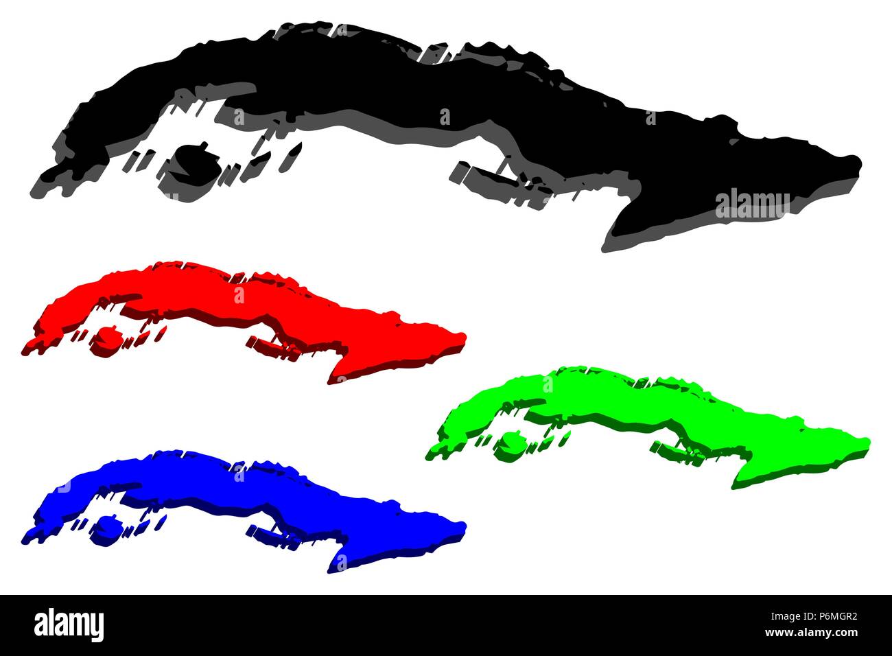 Cuba map 3d Stock Vector Images - Alamy