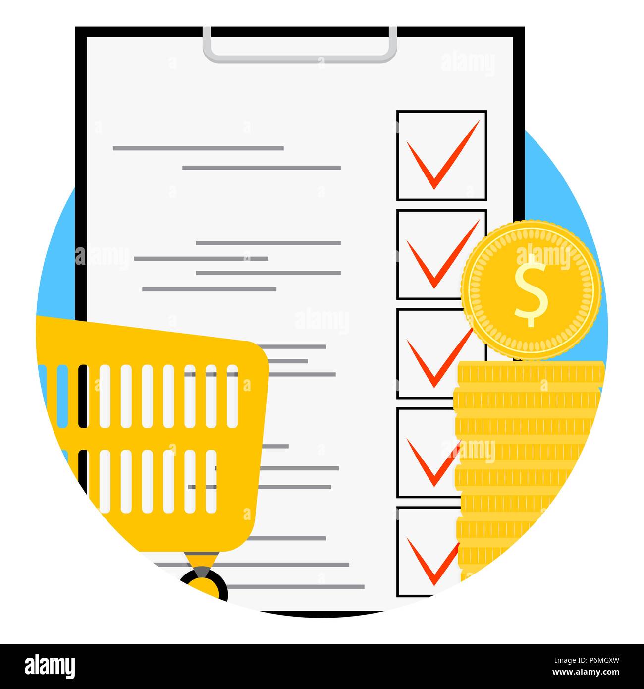 Grocery store with checklist Stock Vector Images - Alamy