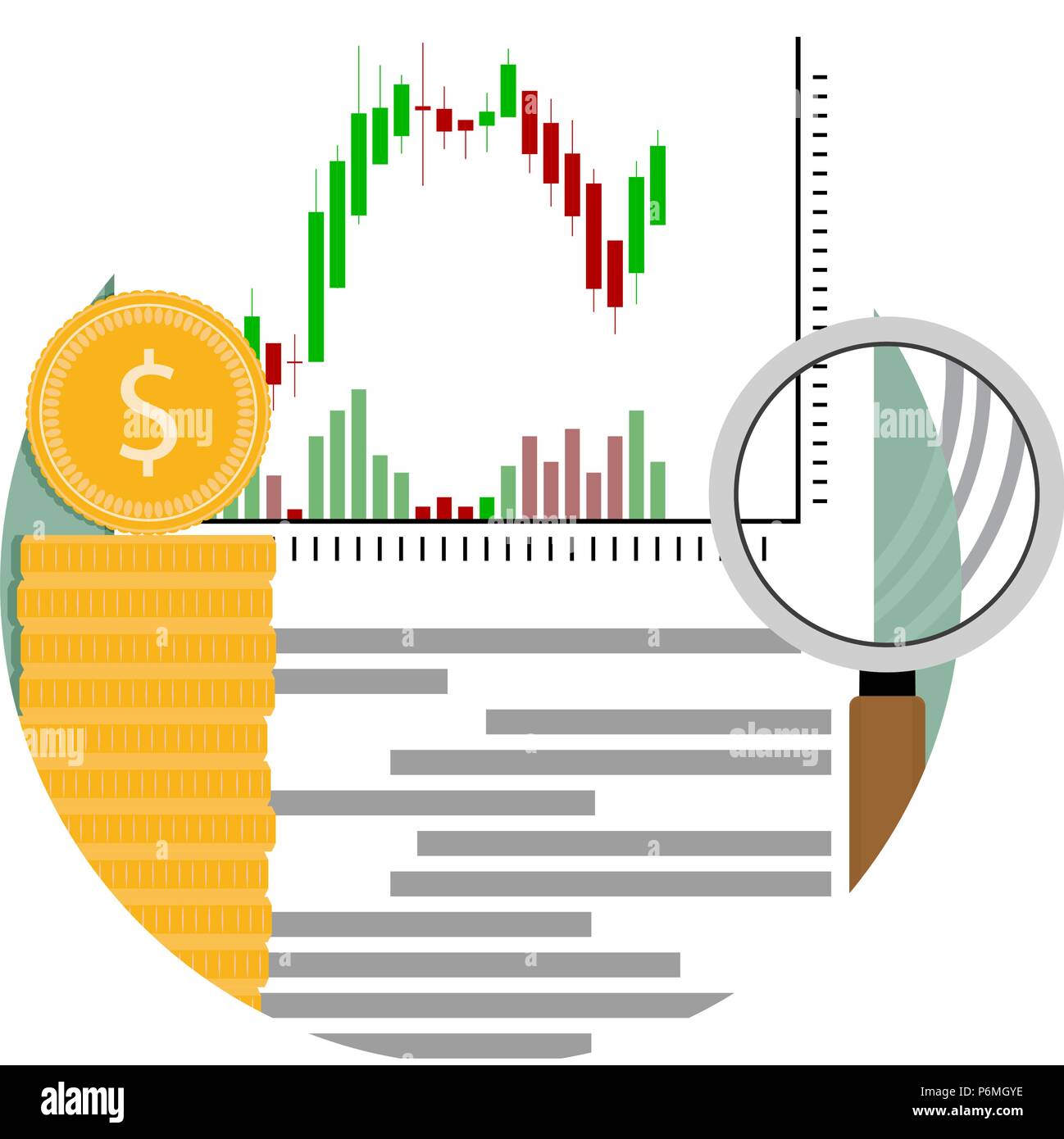 Analysis financial stock. Icon for Exchange application. Vector ...