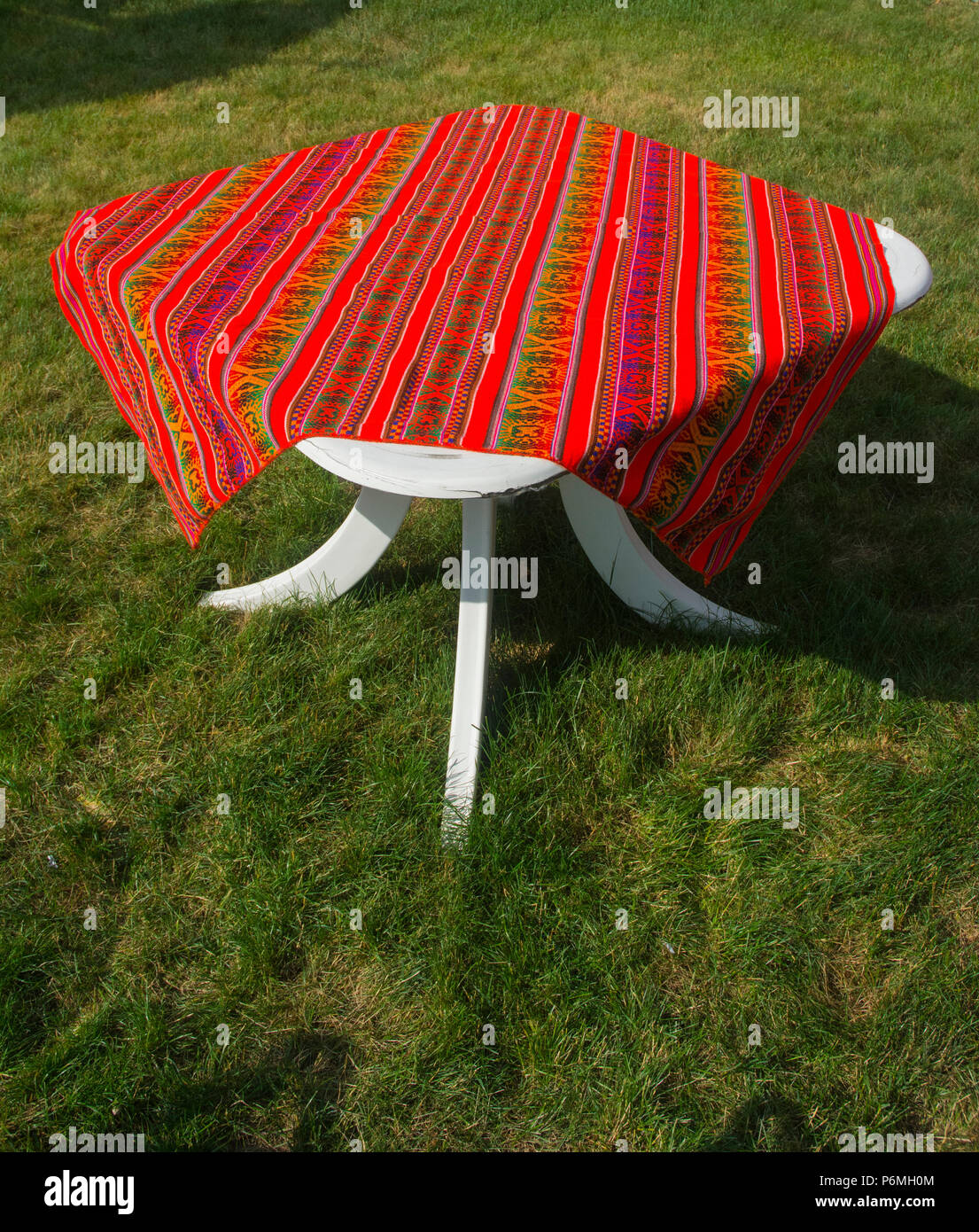 Table cloth made of wool is artistic Stock Photo - Alamy