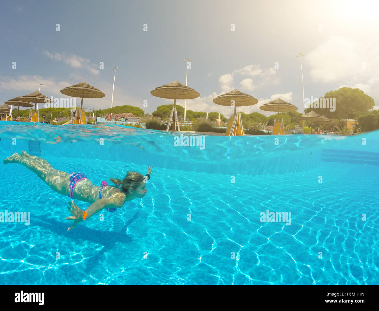 Woman dive pool splash hi-res stock photography and images - Alamy