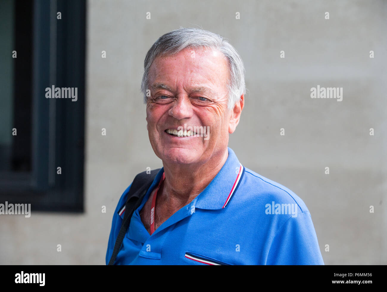 Legendary Disc Jockey, Tony Blackburn, arrives at the BBC Radio Studios ...